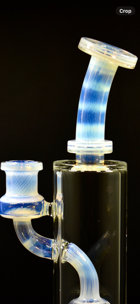 Aprox. 9.5” Straight Tube (color: ghost) By FatBoy – NE Glass Art