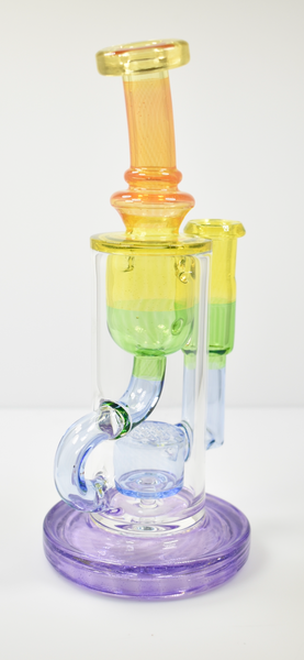 Rainbow Klein Recycler by KJ – NE Glass Art
